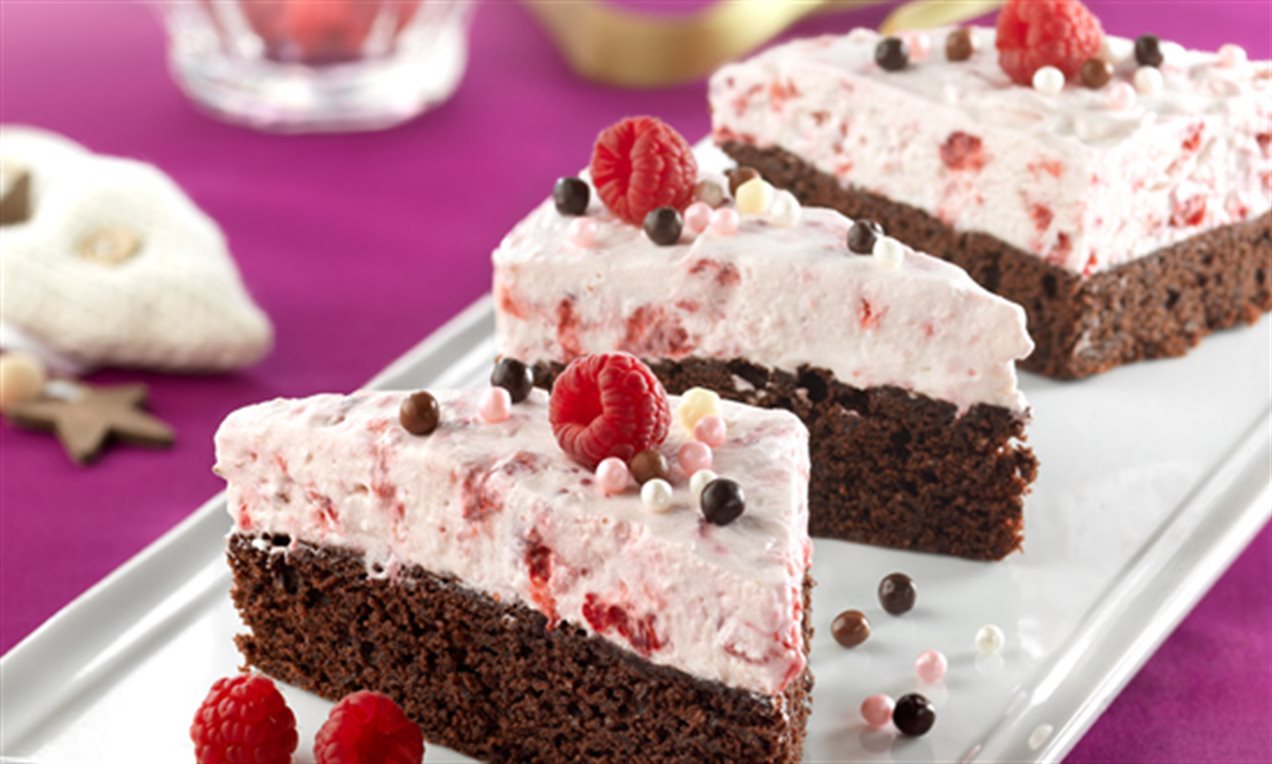 Triángulos de chocolate y frambuesas Receta | Dr. Oetker