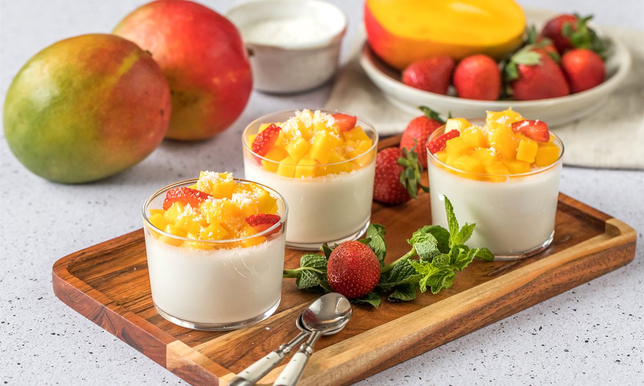 Postre Fácil de Coco y Mango Receta | Dr. Oetker